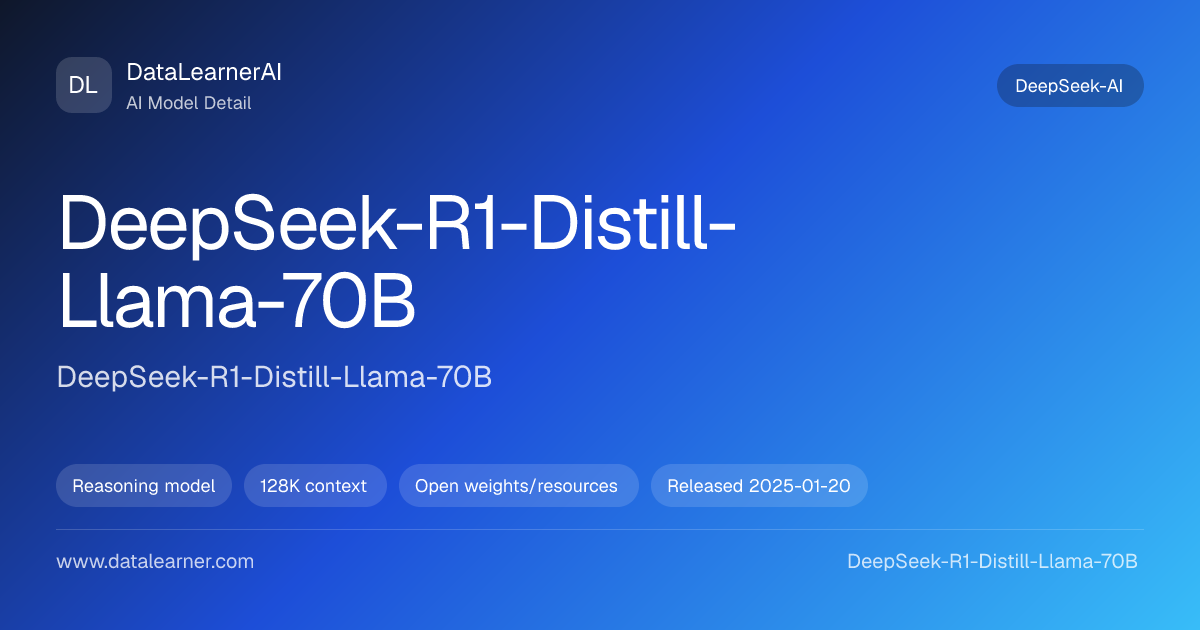 DeepSeek-R1-Distill-Llama-70B：评测、参数、下载与模型卡 | DataLearnerAI