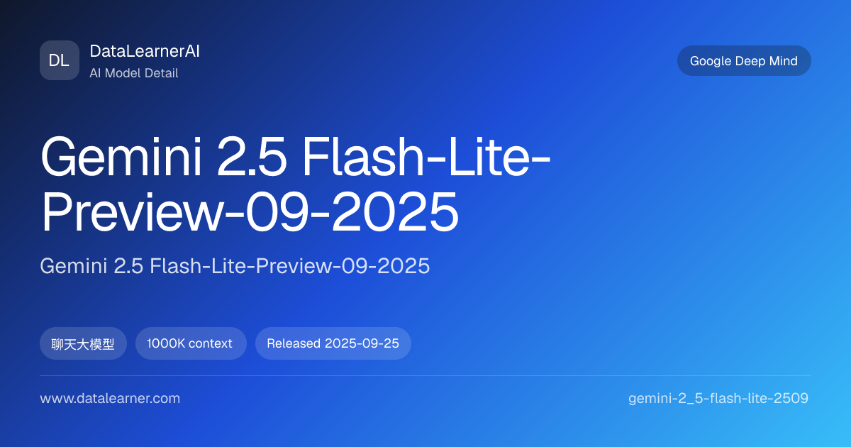 Gemini 2.5 Flash-Lite-Preview-09-2025 Benchmark Results, Specs ...